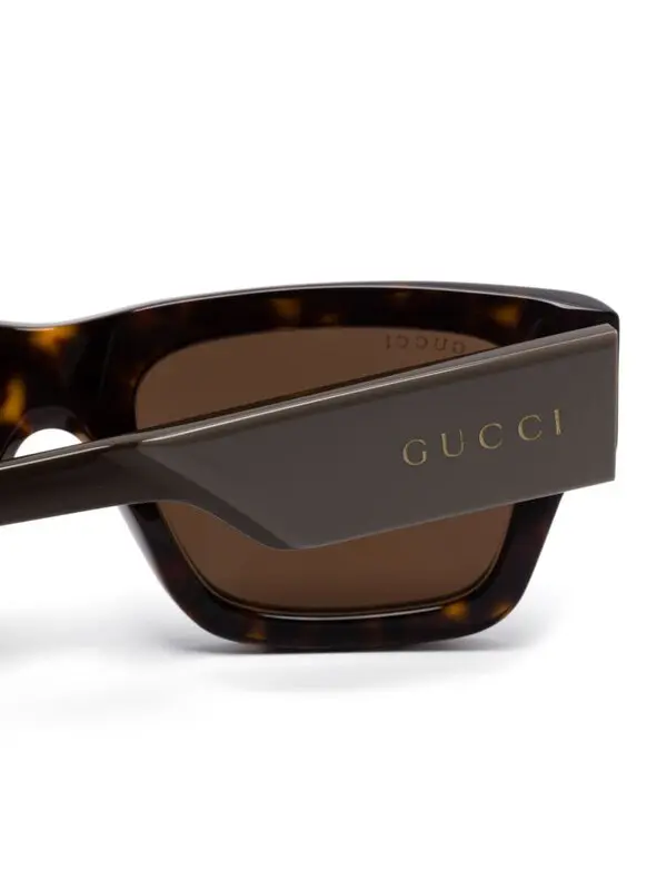 Gucci Rectangle-frame Sunglasses - Brown