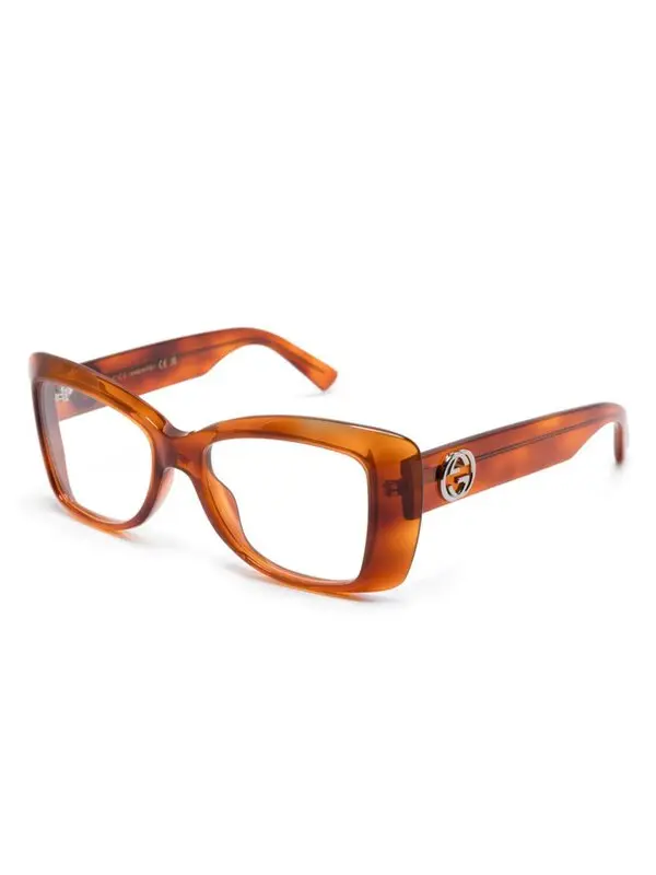 Gucci Interlocking G Plaque Glasses - Brown