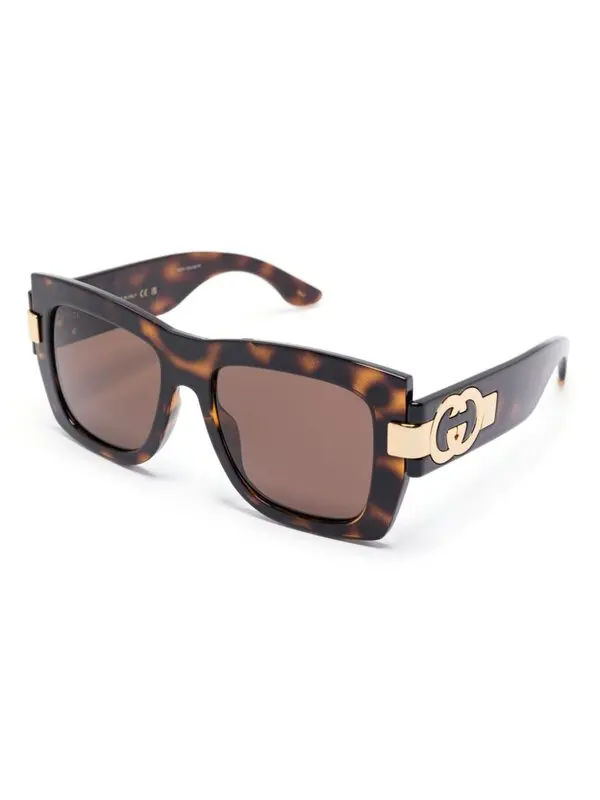Gucci Square-Frame Sunglasses In Brown - 16% Off | Editorialist display picture 3