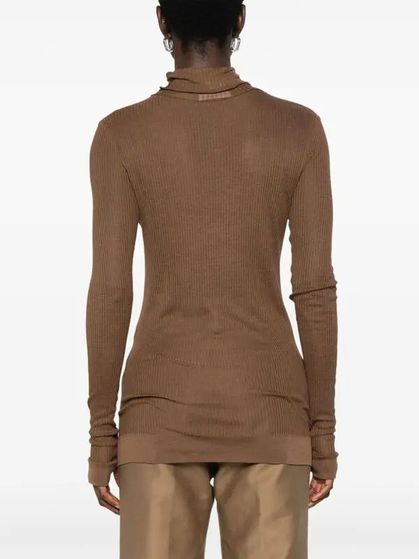 LEMAIRE High-neck Sweater - Brown
