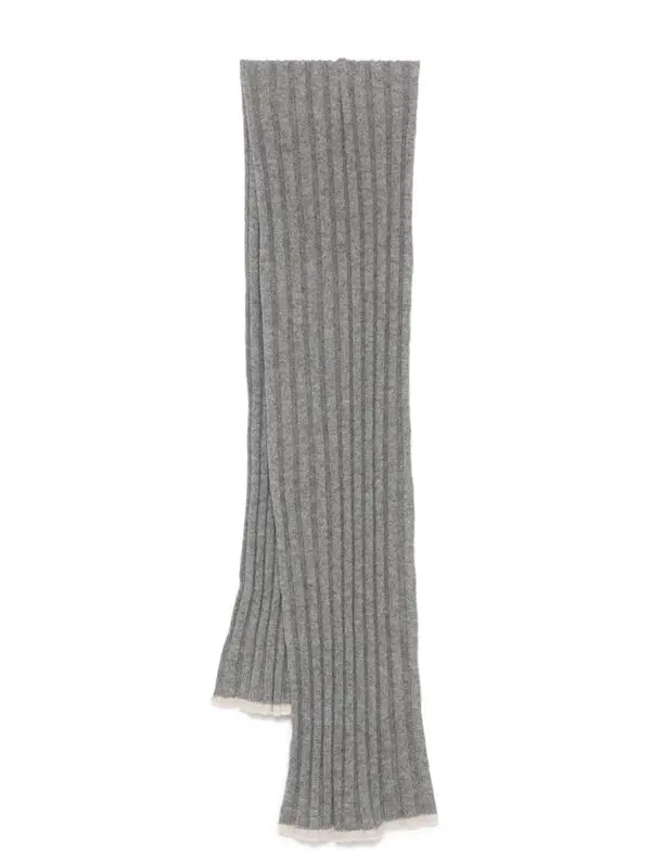 Brunello Cucinelli Ribbed Scarf - Grey