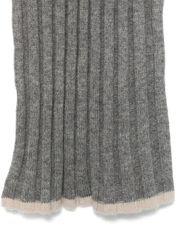 Brunello Cucinelli Ribbed Scarf - Grey