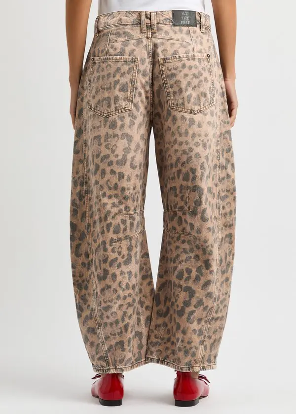 Free People Print Barrel-leg Jeans