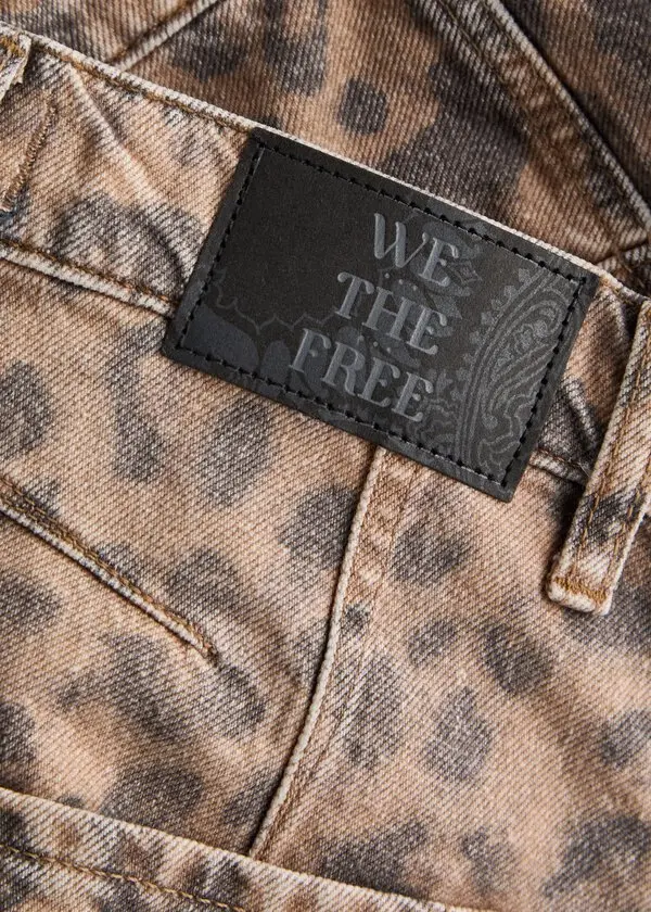 Free People Print Barrel-leg Jeans