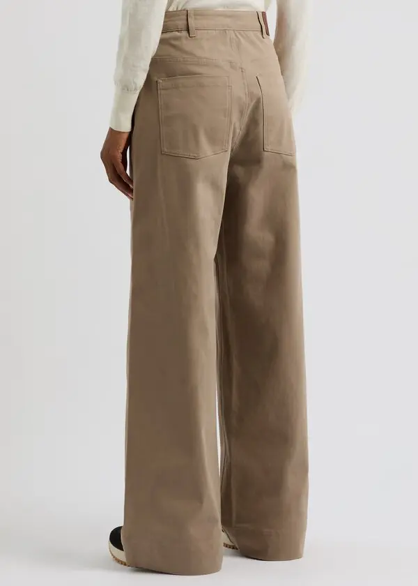 Moncler Wide-leg Stretch-cotton Trousers