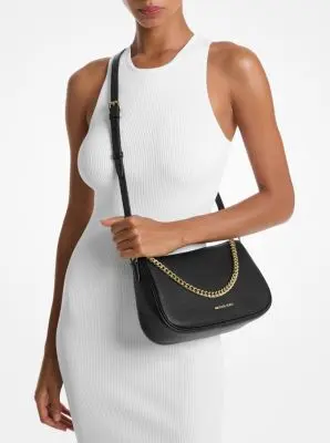 Michael Kors Carmela Medium Pebbled Leather Convertible Crossbody Bag