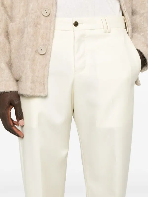 PT TORINO Virgin Wool Straight-leg Trousers - Neutrals