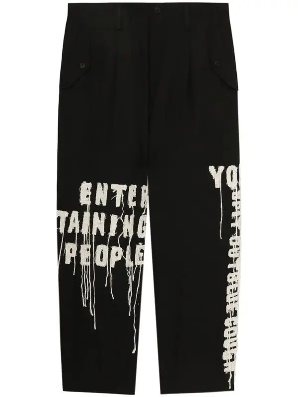Yohji Yamamoto Embroidered Trousers - Black