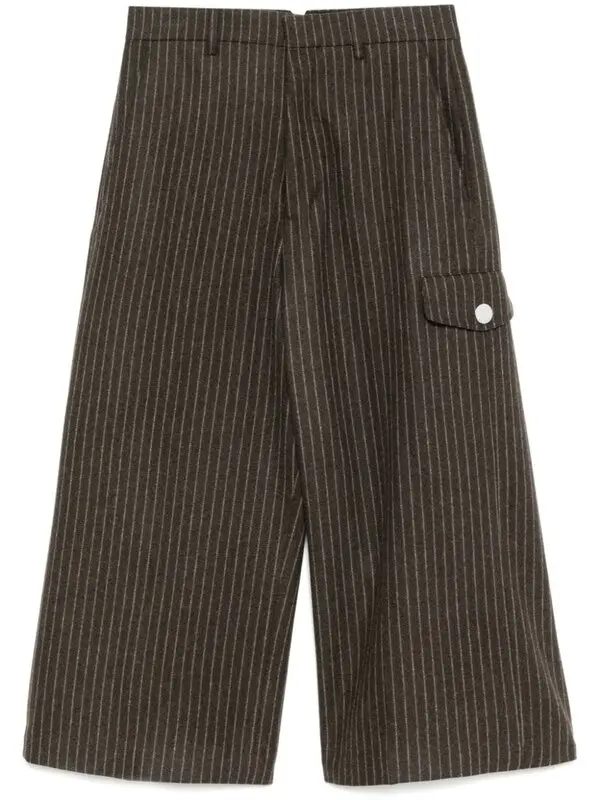 AMI Paris Striped Cropped Trousers
