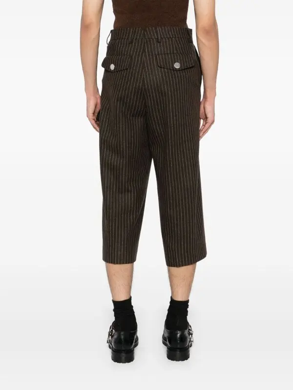 AMI Paris Striped Cropped Trousers