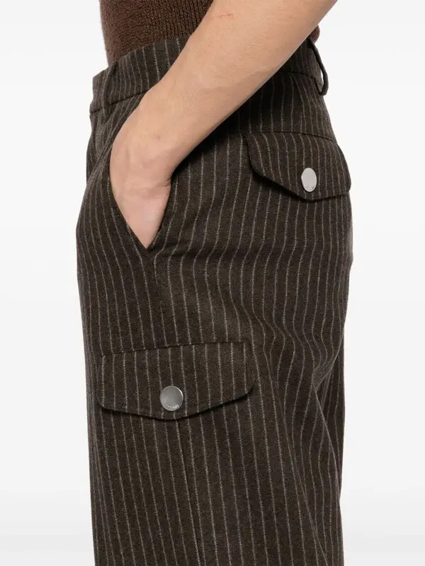AMI Paris Striped Cropped Trousers