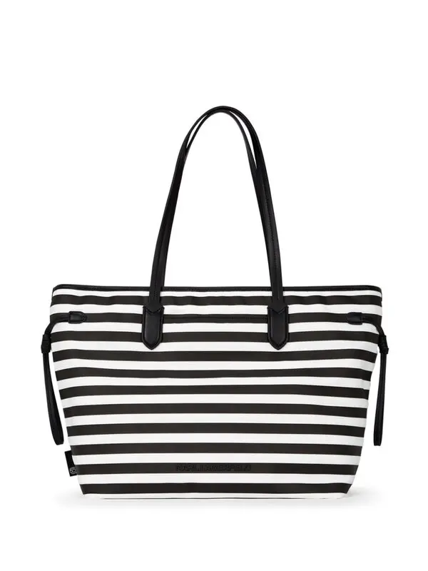 Karl Lagerfeld Ikon Karl Striped Tote Bag - Black
