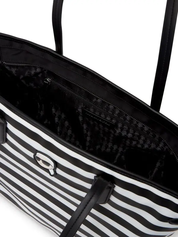 Karl Lagerfeld Ikon Karl Striped Tote Bag