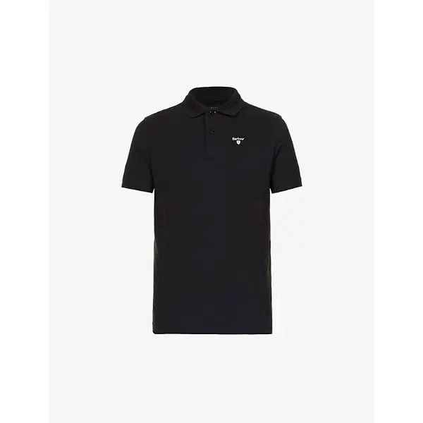 Barbour Brand-embroidered Ribbed-trim Regular-fit Cotton-piqué Polo Shirt Xxl - Black