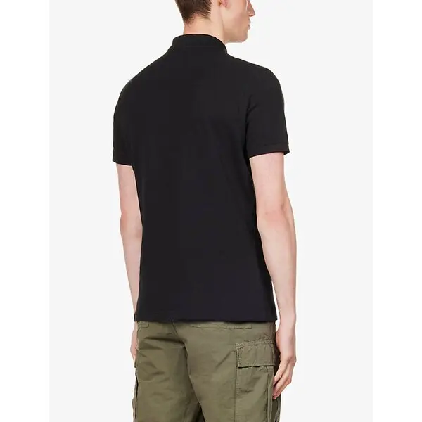 Barbour Brand-embroidered Ribbed-trim Regular-fit Cotton-piqué Polo Shirt Xxl - Black