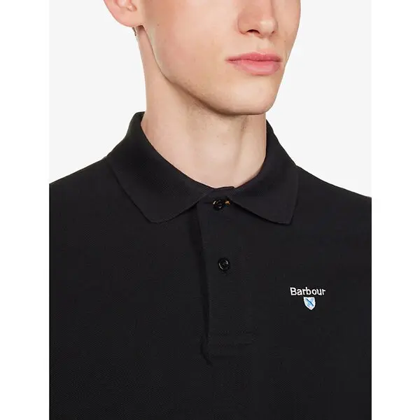 Barbour Brand-embroidered Ribbed-trim Regular-fit Cotton-piqué Polo Shirt Xxl - Black