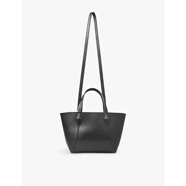 JIMMY CHOO Diamond Embossed Leather Tote - Black