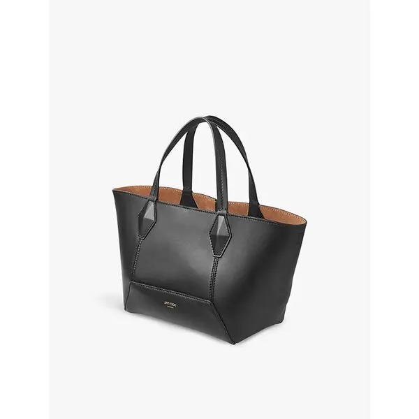 JIMMY CHOO Diamond Embossed Leather Tote - Black