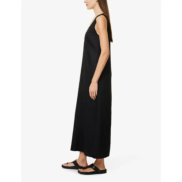 Seafolly Keyhole Beaded Linen-Blend Maxi Dress In Black - 52% Off |  Editorialist
