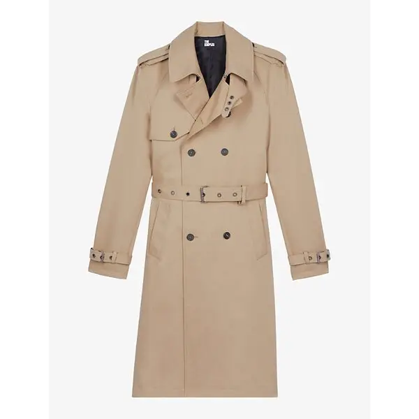 The Kooples Double-breasted Cotton Trench Coat