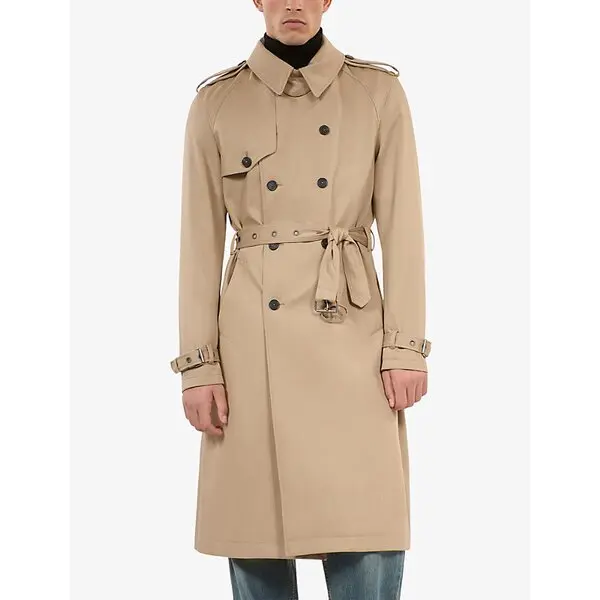 The Kooples Double-breasted Cotton Trench Coat