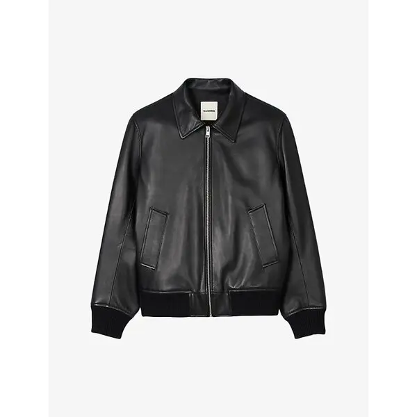 Sandro Relaxed-fit Leather Jacket