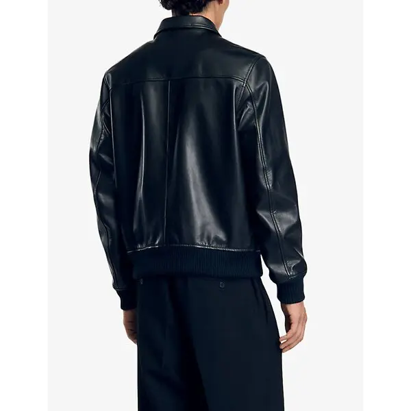 Sandro Relaxed-fit Leather Jacket