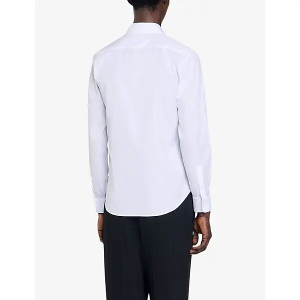 Sandro Classic-collar Long-sleeve Cotton Shirt - Naturels