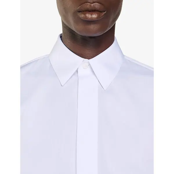 Sandro Classic-collar Long-sleeve Cotton Shirt - Naturels