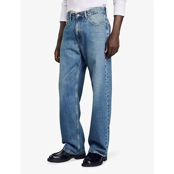 Sandro Straight-leg Relaxed-fit Jeans - Bleus