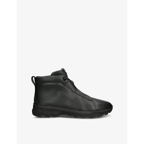 Zegna Triple Stitch Vetta Leather High-top Trainers - Black