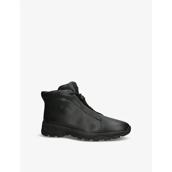 Zegna Triple Stitch Vetta Leather High-top Trainers - Black