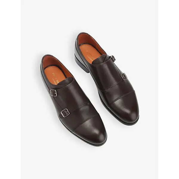 Kurt Geiger Leather Monk Shoes - Dark Brown