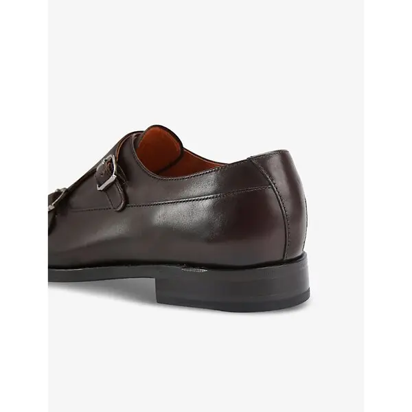 Kurt Geiger Leather Monk Shoes - Dark Brown
