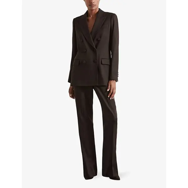 REISS X Atelier Lena Double-breasted Wool-blend Suit Jacket