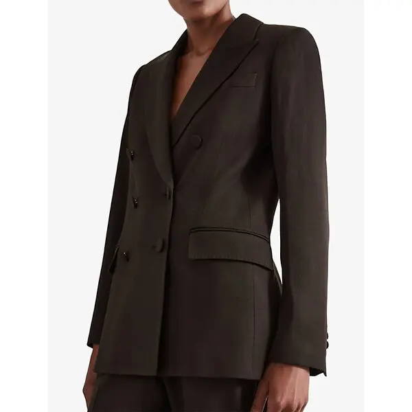 REISS X Atelier Lena Double-breasted Wool-blend Suit Jacket