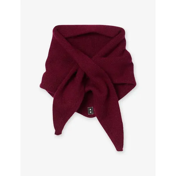 Sandro Striped Knitted Wool And Cashmere Scarf - Bordeaux