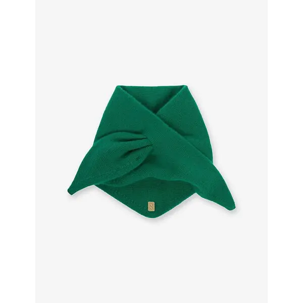 Sandro Stripe Wool And Cashmere Scarf - Green