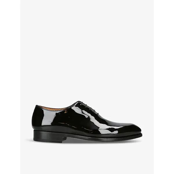 Magnanni Flex Tonal-stitching Leather Oxford Shoes - Black