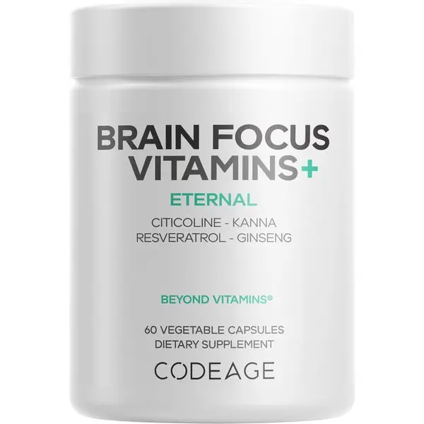 CODEAGE Brain Focus Vitamins + Nootropic Supplement - White