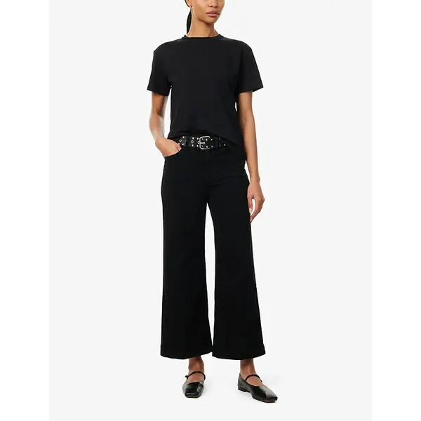 Paige Anessa High-rise Wide-leg Jeans - Black Shadow