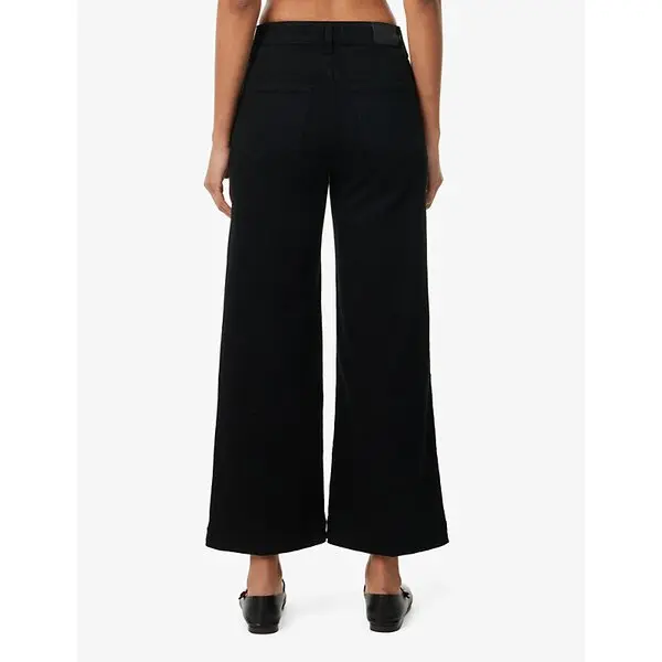 Paige Anessa High-rise Wide-leg Jeans - Black Shadow