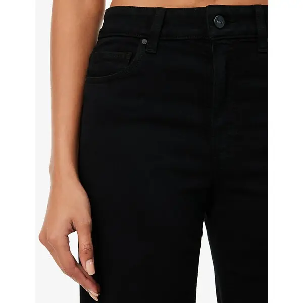 Paige Anessa High-rise Wide-leg Jeans - Black Shadow