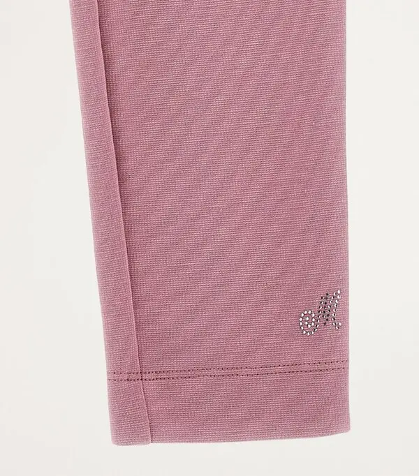 Monnalisa Rhinestone-monogram Leggings