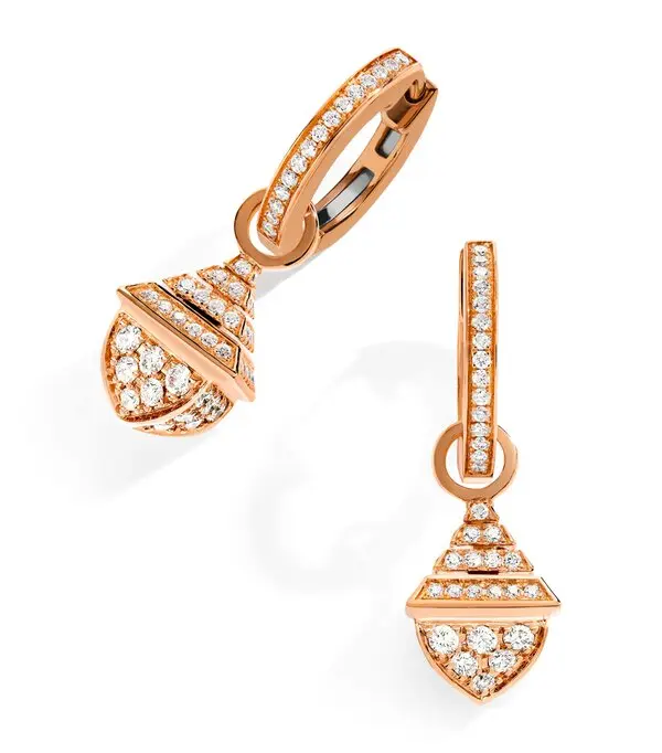 MARLI NEW YORK Mini And Diamond Cleo Rev Drop Earrings - Rose Gold