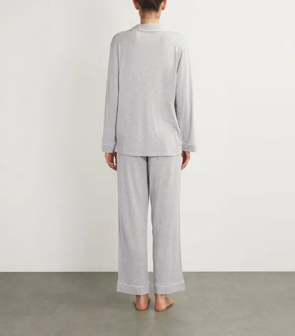 Eberjey Gisele Long Piped Pyjama Set - Grey