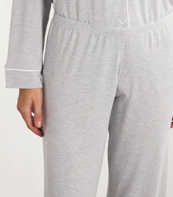 Eberjey Gisele Long Piped Pyjama Set - Grey