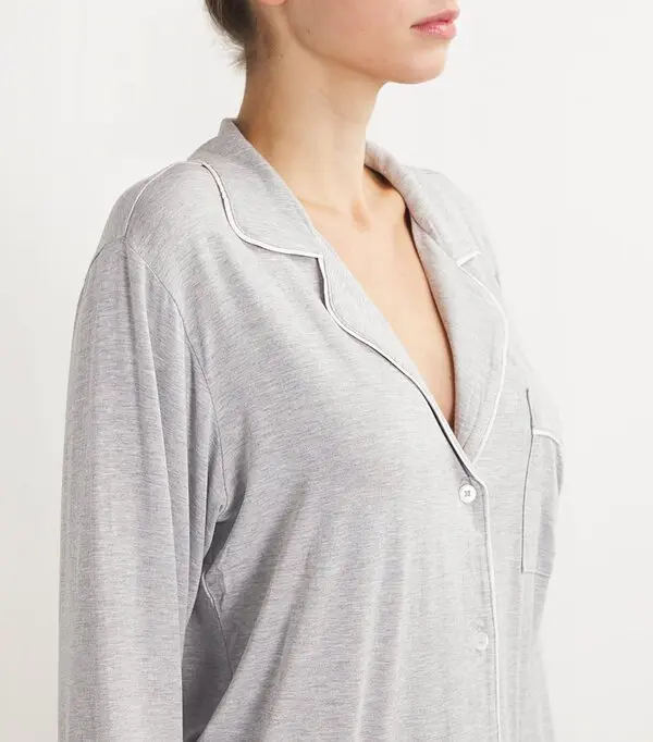 Eberjey Gisele Long Piped Pyjama Set - Grey