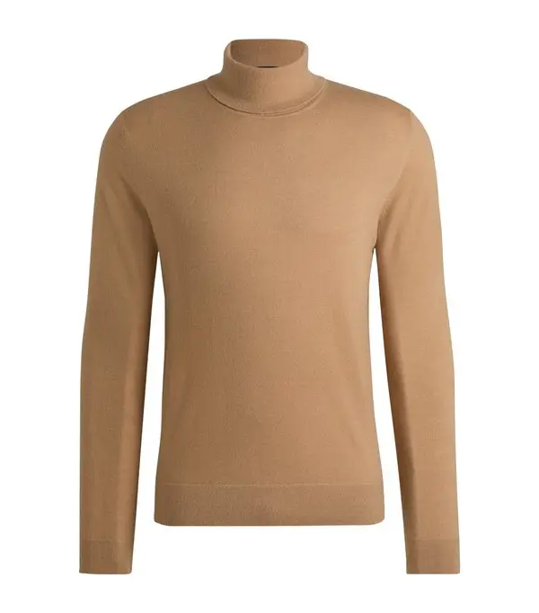 BOSS Cashmere Rollneck Sweater - Beige
