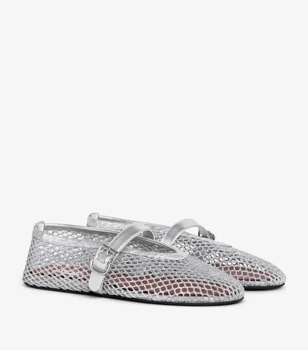 Alaïa Leather Mesh Ballet Flats